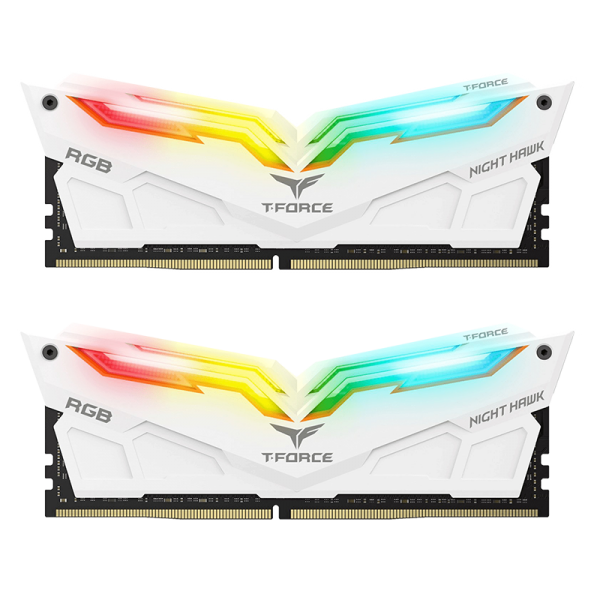 Team Group T-FORCE NIGHT HAWK RGB White 16GB (8GBx2) DDR4-4000, CL18-22 ...